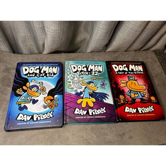 Other | Dog Man Book Series By Dav Pilkey Lot Of 3 Fetch 22 Cat Kid Two ...